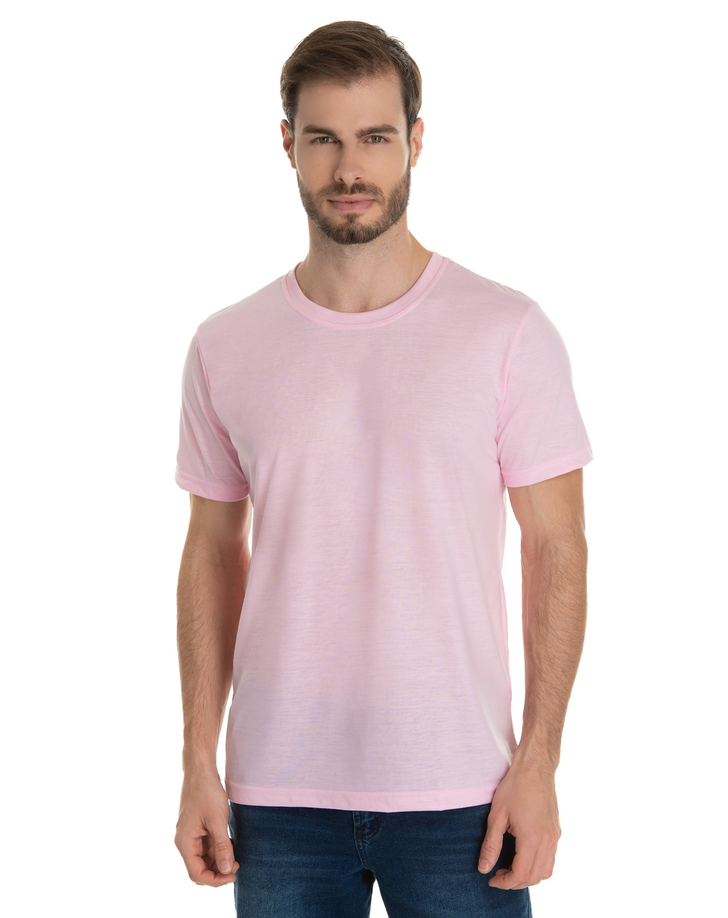 Camiseta de Poliéster/Sublimática Rosa Claro | Direto de Fábrica - Loja ...